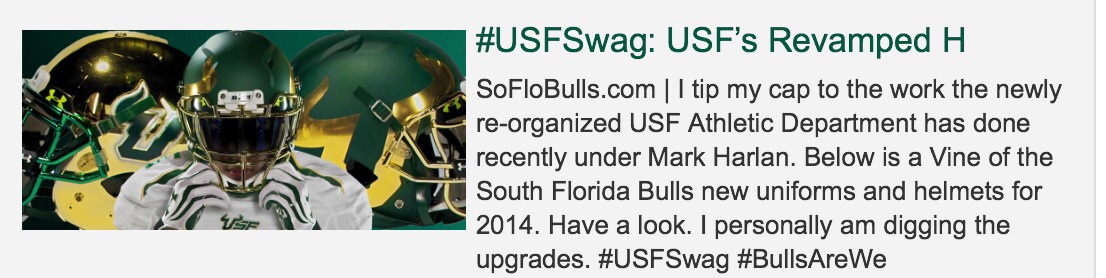 USF’s Revamped Helmet Swag by Matthew Manuri | SoFloBulls.com