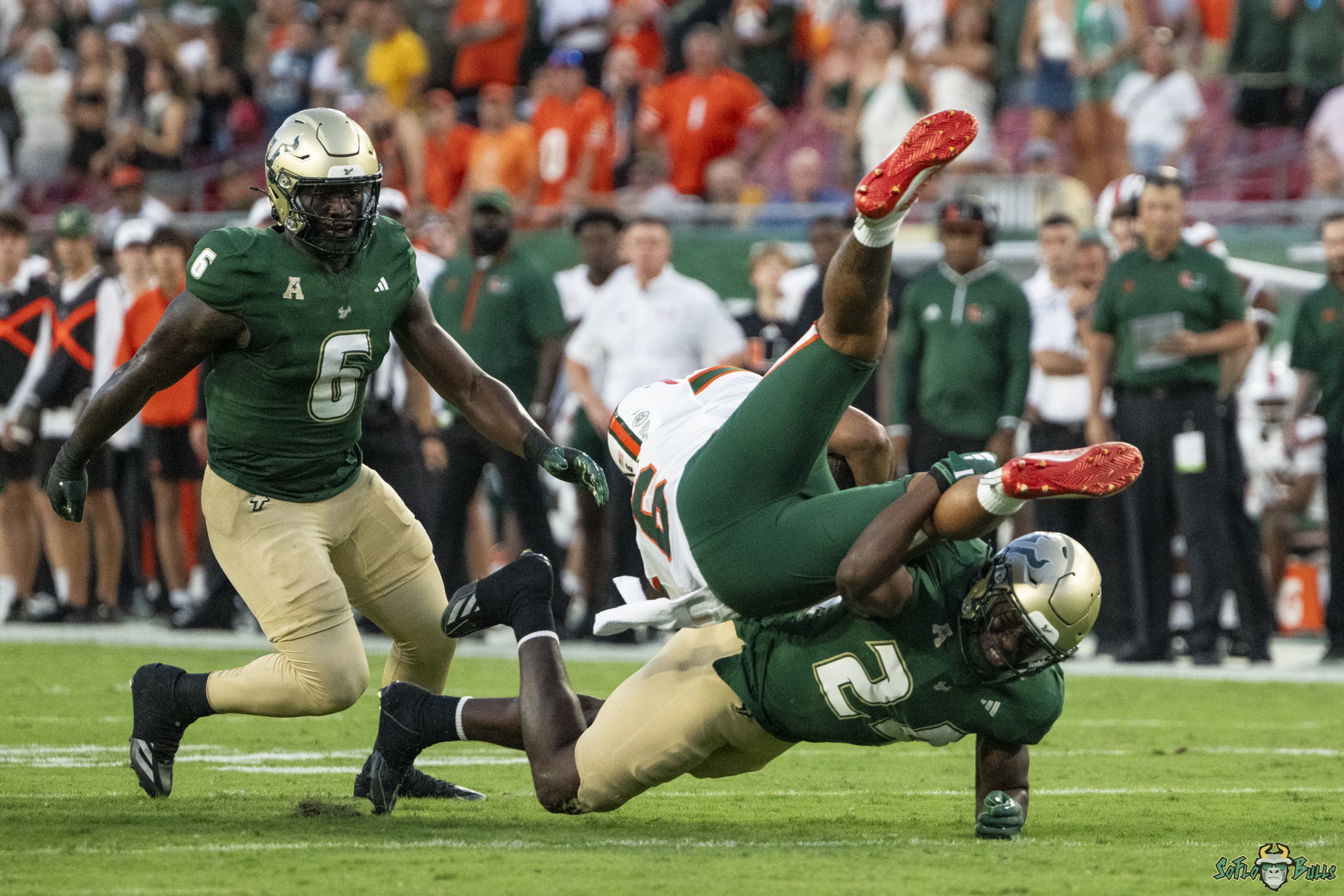 53 No 8 Miami vs USF 2024 LB Mac Harris Jamie Pettway DA