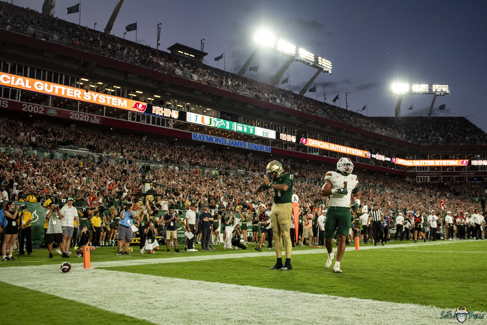 70 No 8 Miami vs USF 2024 QB Byrum Brown Touchdown bow celebration in ...