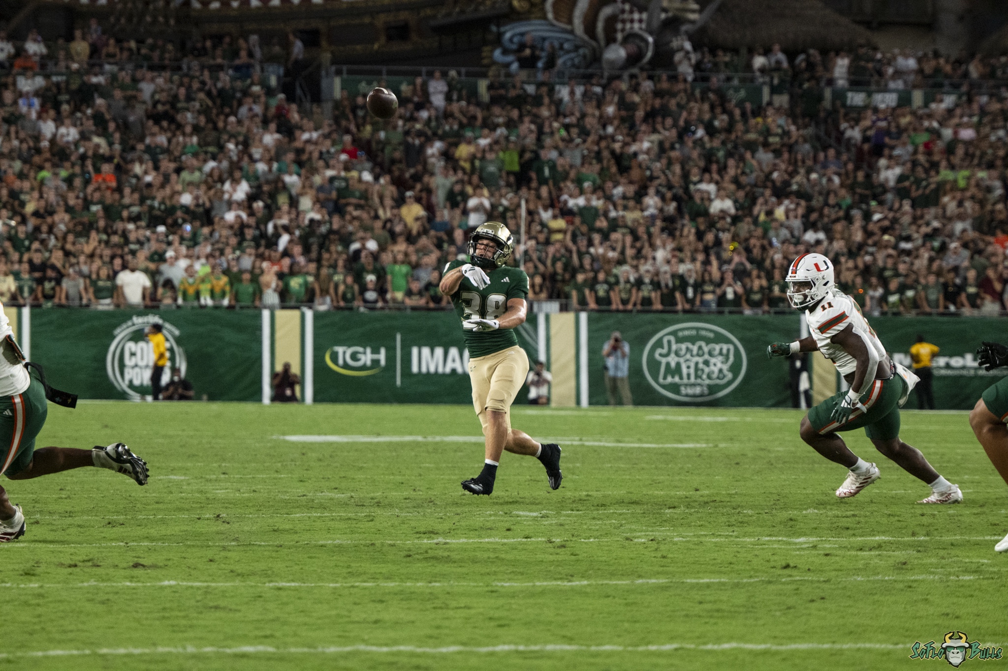 76 No 8 Miami vs USF 2024 WR Sean Atkins touchdown pass DA